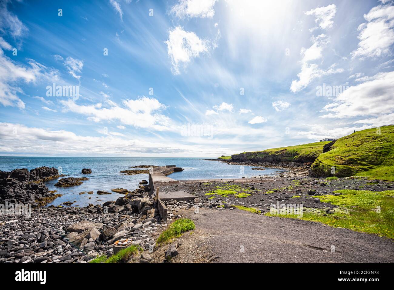 Landscape view of beach in Hellnar National park Snaefellsnes Peninsula ...