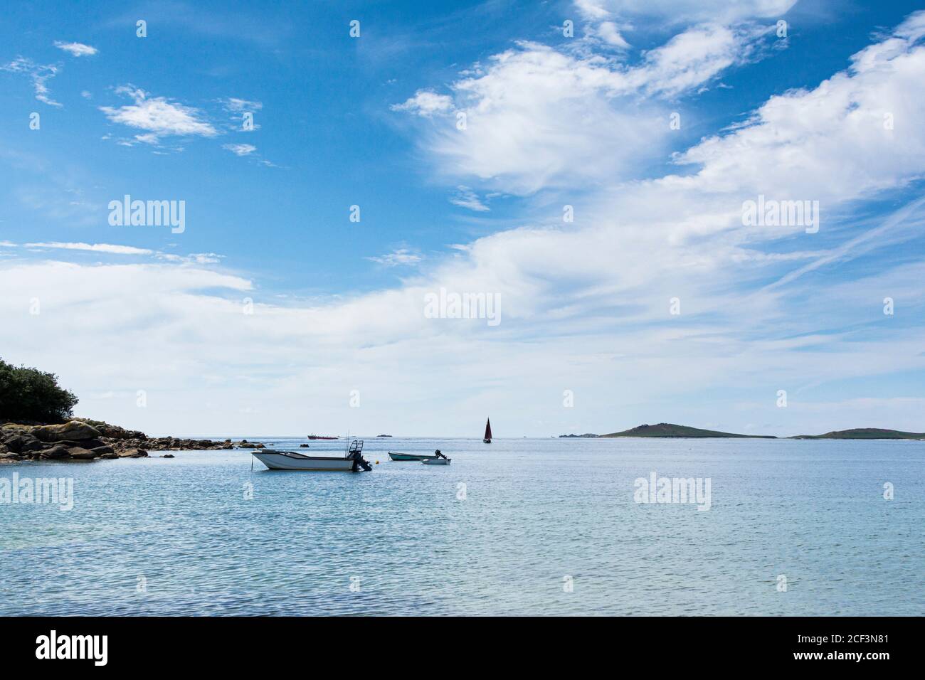 Boats anchored in Porthloo, St Mary's, Isles of Scilly Stock Photo - Alamy