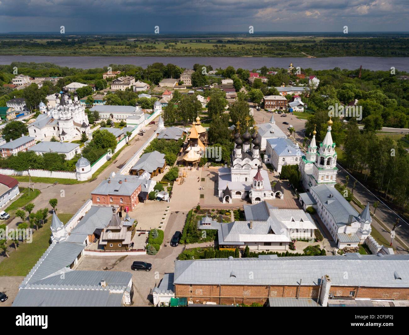Aerial view of Trinity and Annunciation Monasteries in Murom Stock ...