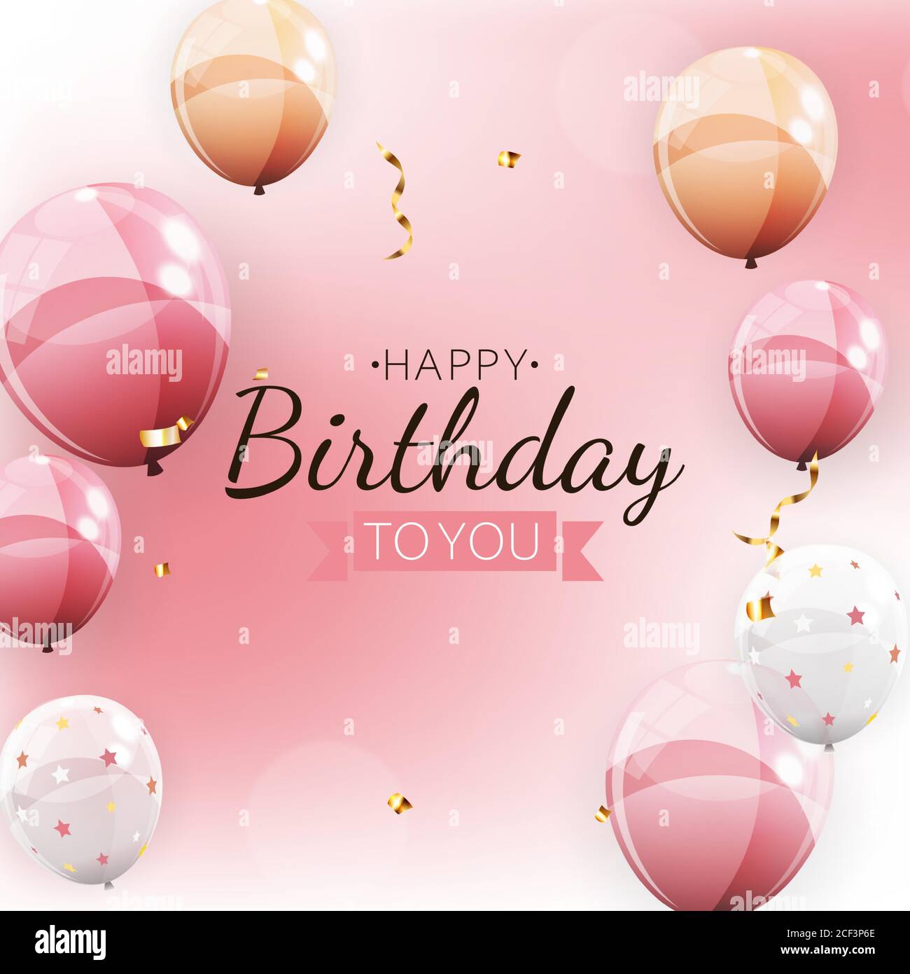 Happy Birthday Background with Balloons. Vector Illustration Stock Vector Image & Art - Alamy