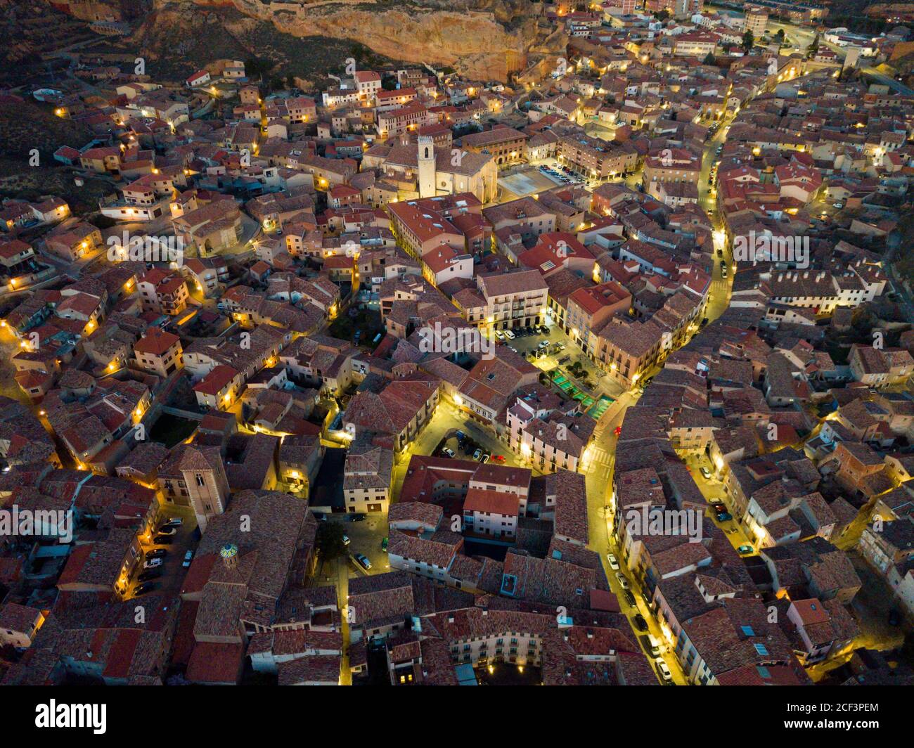 Aerial view of the spanish city of Daroca. Aragon, Spain Stock Photo ...
