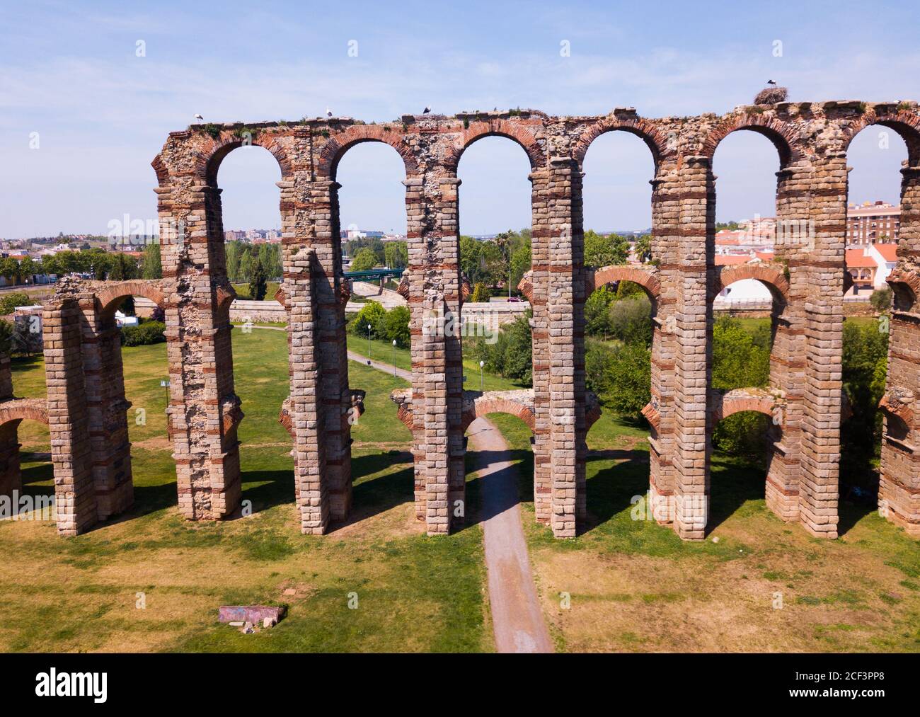 Image of famous landmark in Merida - Aqueduct of the Miracles, Spain ...