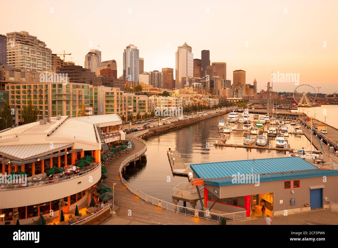 Seattle, Washington, United States - Waterfront overview at downtown ...