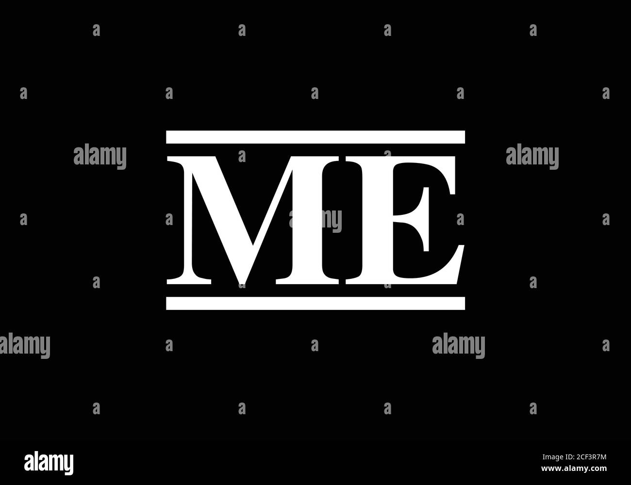 M E letter sign symbol. Initial Letter M E Logo Design Vector Template ...