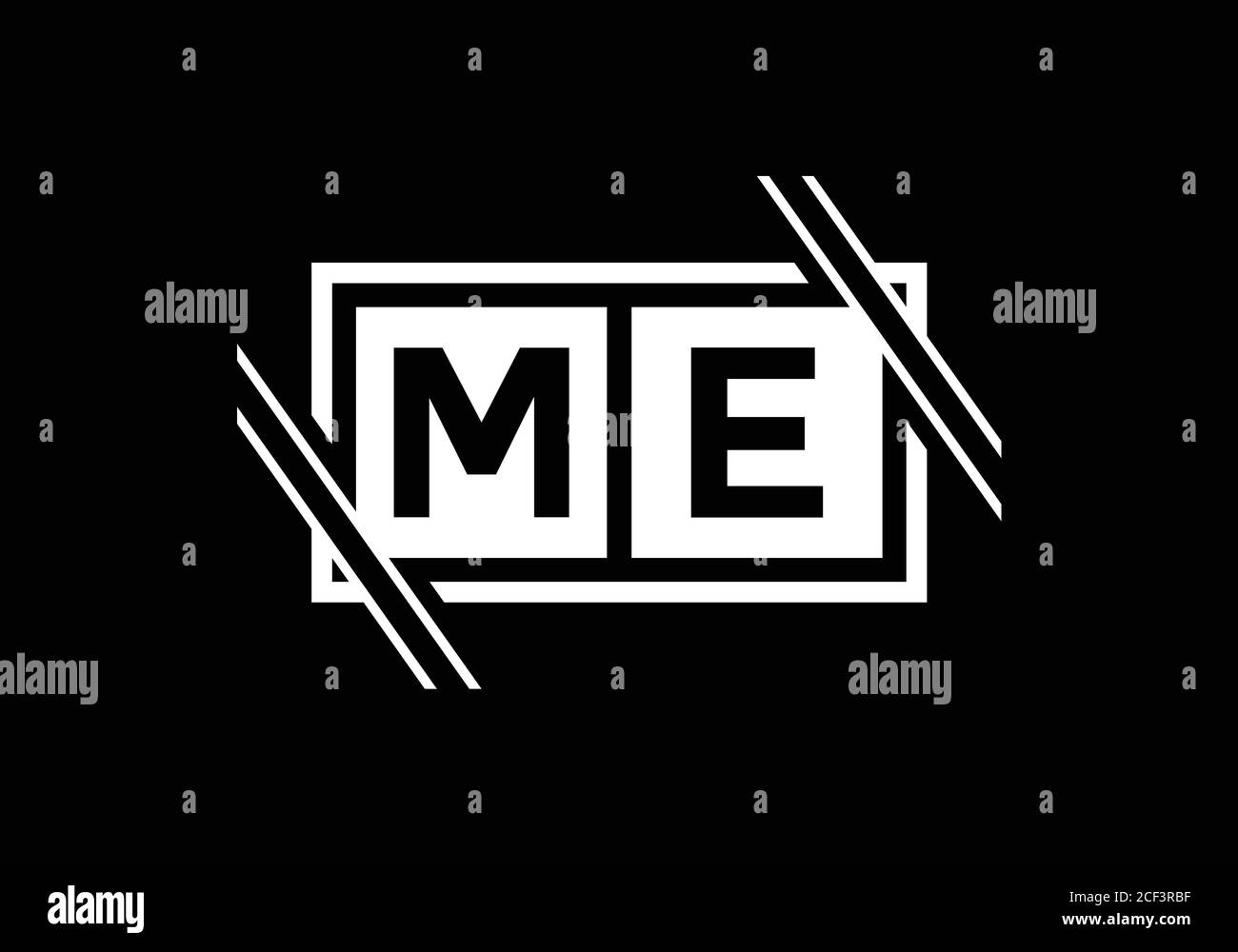 M E letter sign symbol. Initial Letter M E Logo Design Vector Template ...