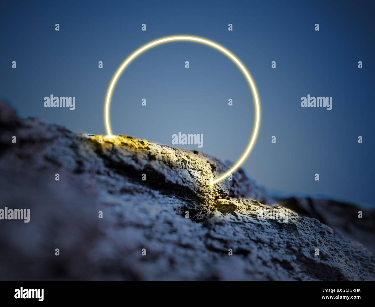 Luminous circle. Synth wave, retro wave, vaporwave futuristic ...