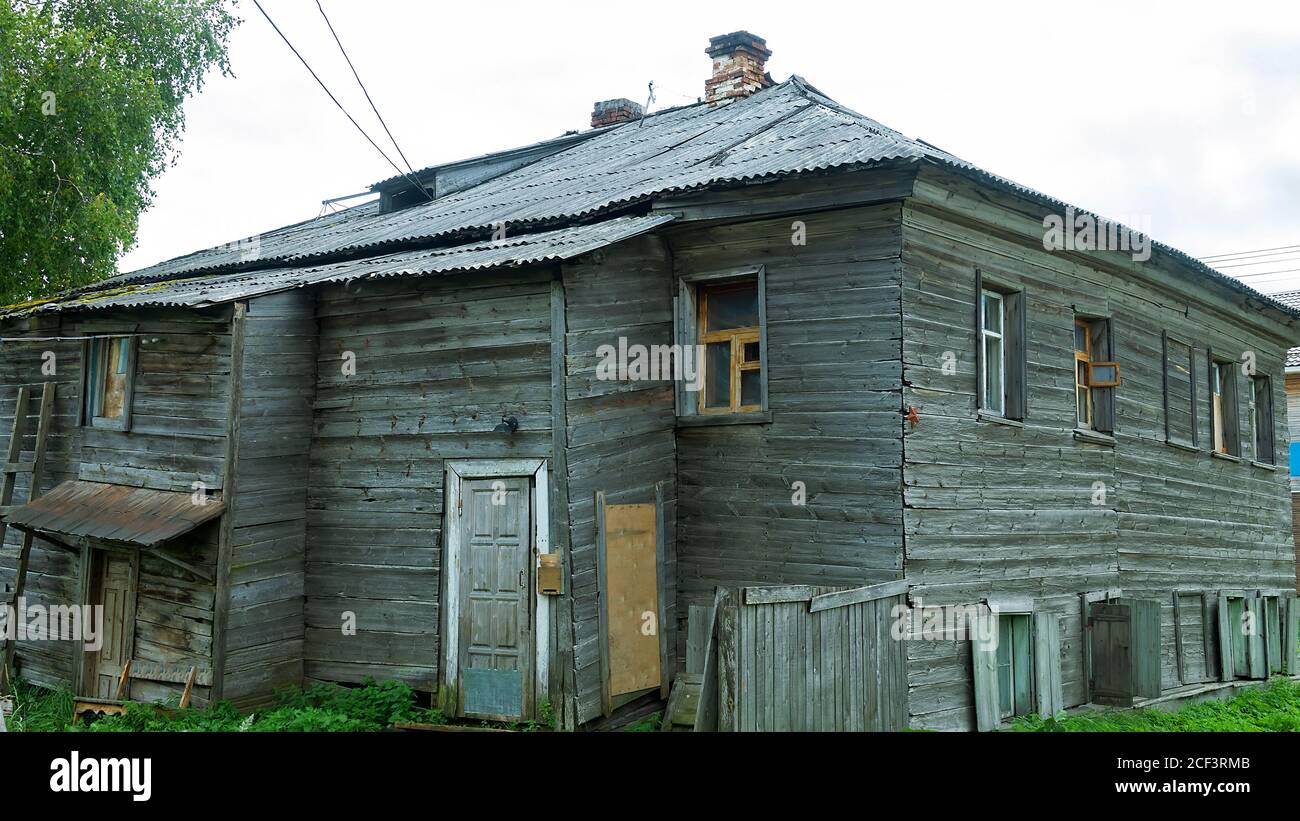 Old Russian wooden houses in the village and provincial town of ...