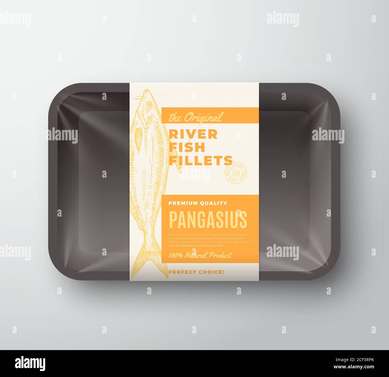 The Original Fish Fillets Abstract Vector Packaging Design Label on ...