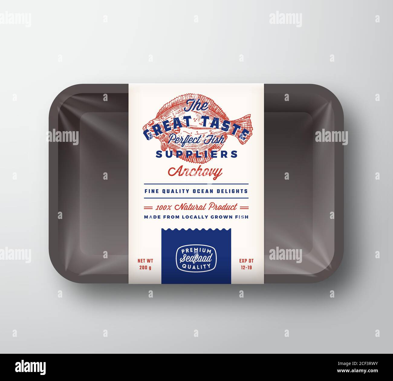 Great Taste Fish Suppliers Abstract Vector Rustic Packaging Design ...