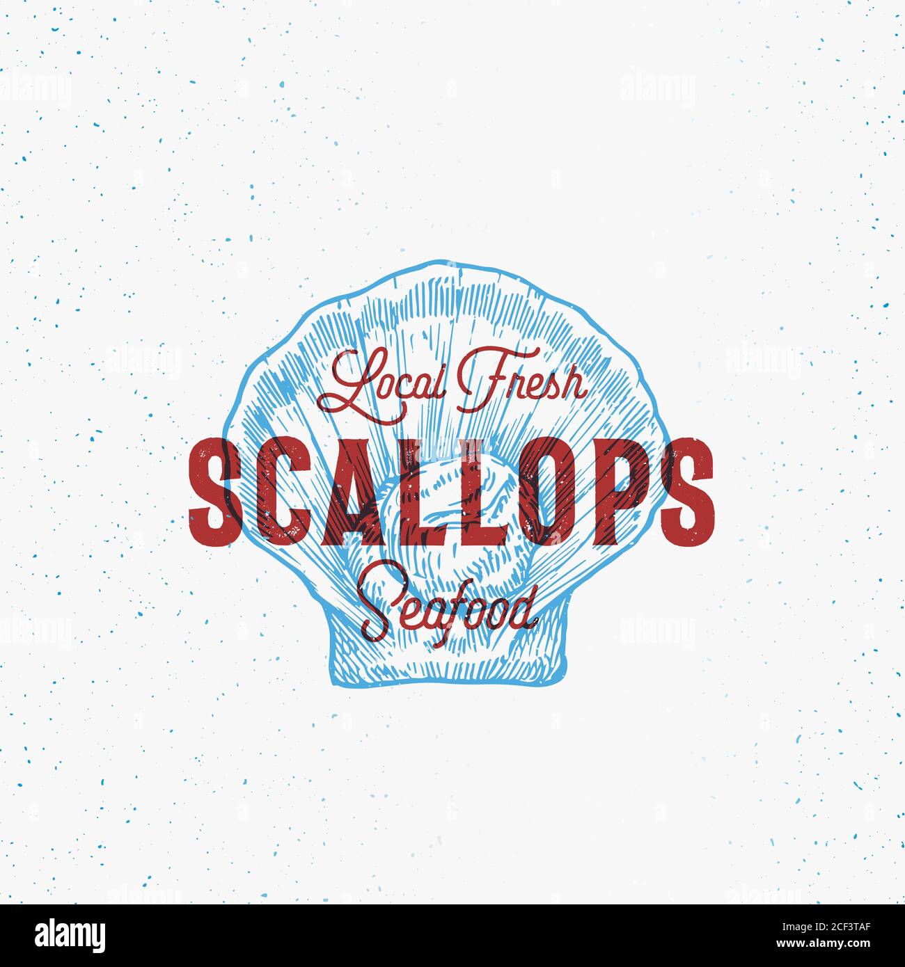 Local Fresh Scallops Abstract Vector Sign, Symbol or Logo Template ...