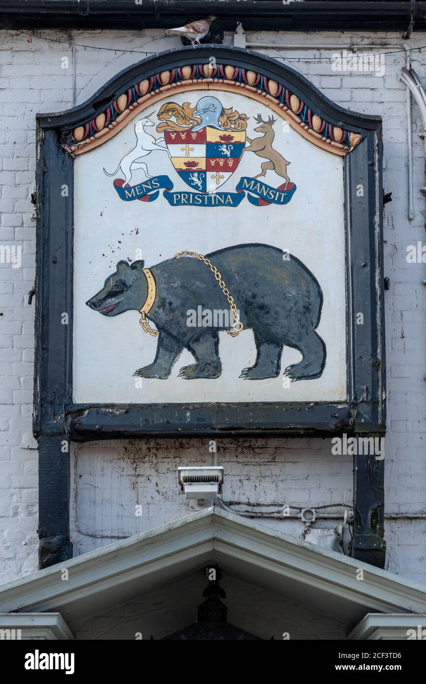 The Bear Hotel pub sign, a 13th century inn, pub, restaurant in ...