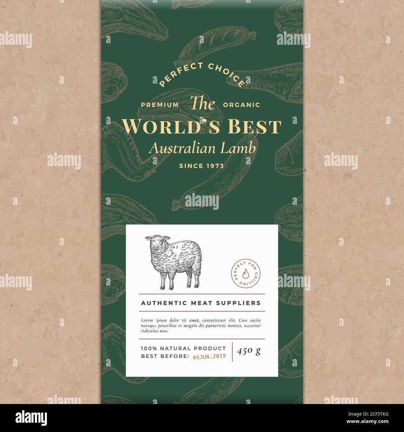 Worlds Best Lamb Abstract Vector Plastic Tray Container Cover. Premium ...