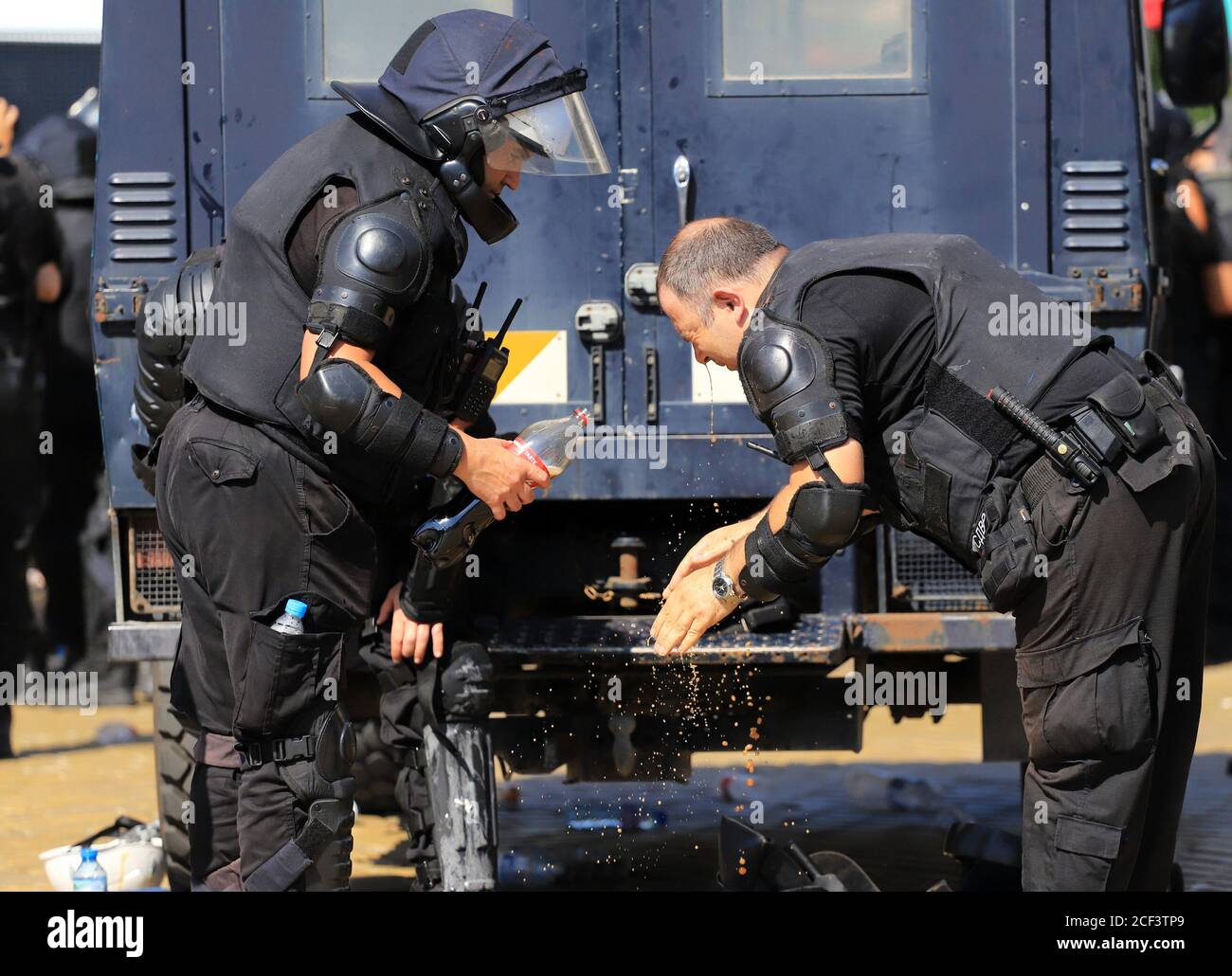 Sofia, Bulgaria on September 2, 2020: Heavily armed police officers ...
