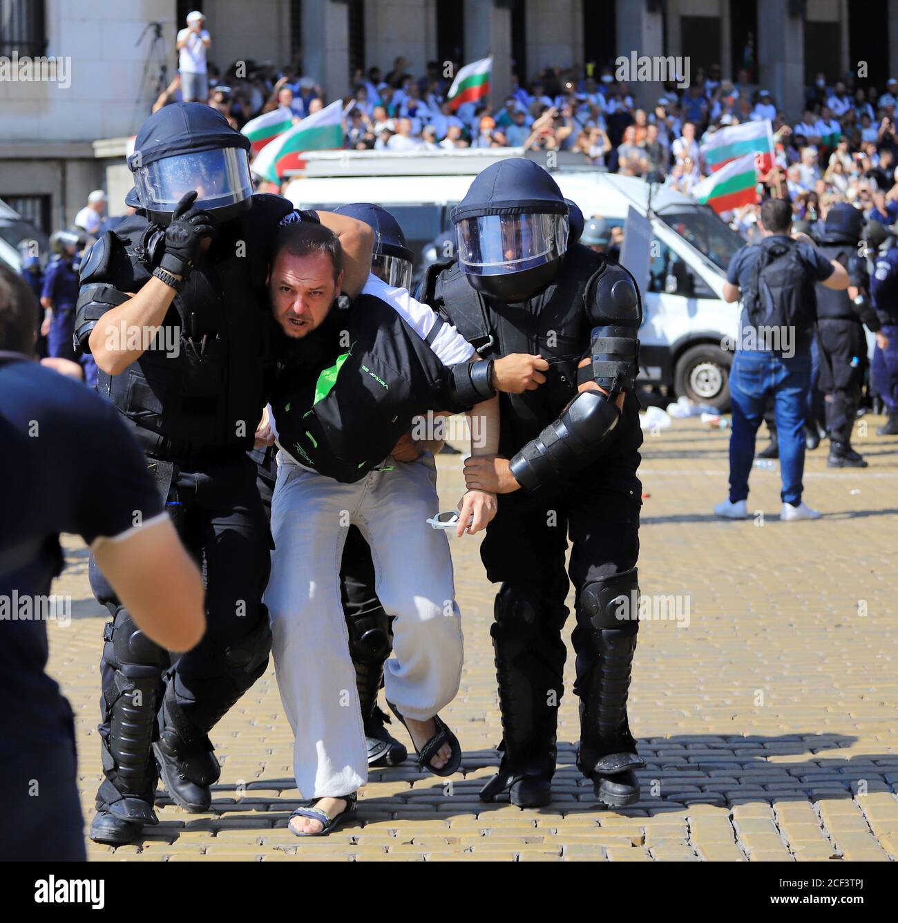 Sofia, Bulgaria on September 2, 2020: Heavily armed police officers ...