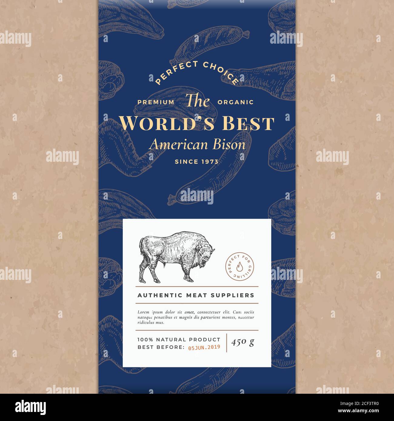 Worlds Best Bisonf Abstract Vector Craft Paper Vintage Cover Layout ...