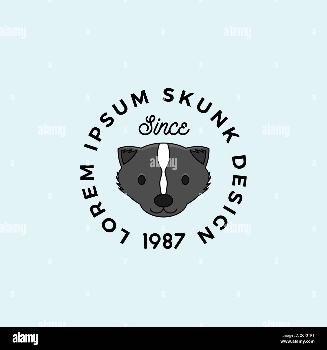 Line Style Skunk Face with Retro Typography. Abstract Vector Sign ...