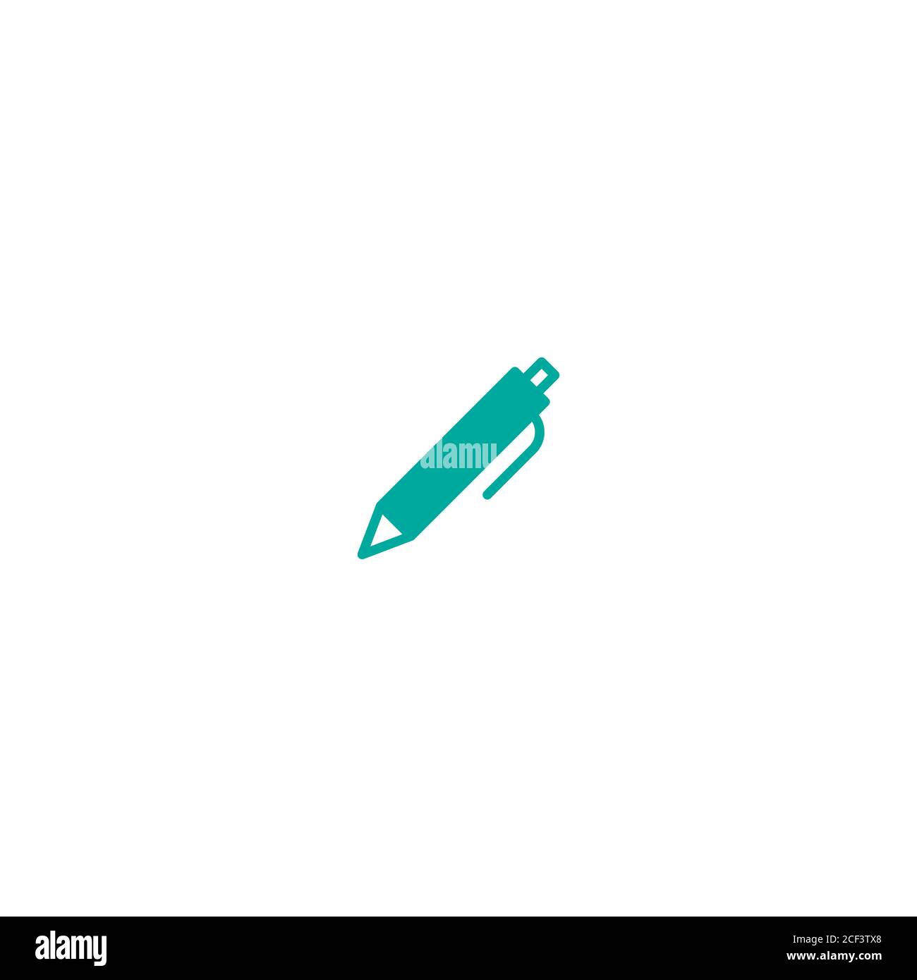 Blue pen icon isolated on white. Flat line icon. Vector illustration ...