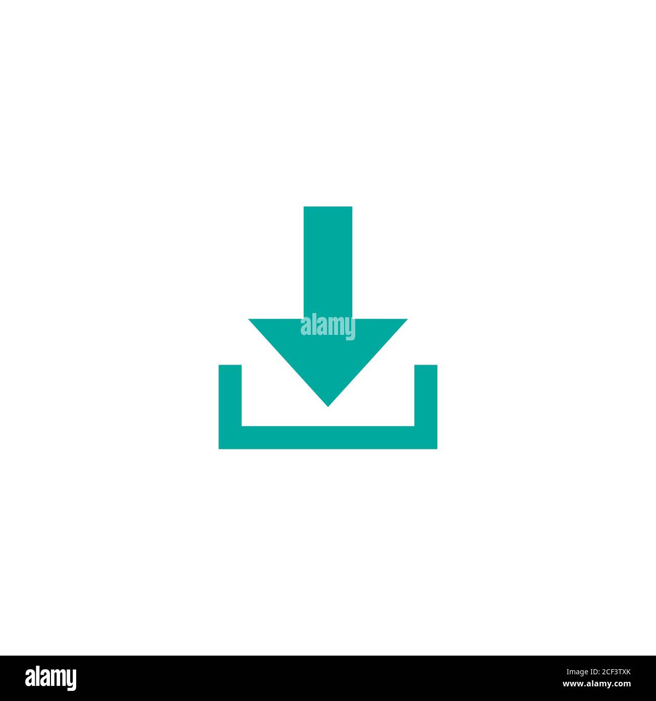 Blue sharp arrow down icon. download sign. isolated on white. Vector ...