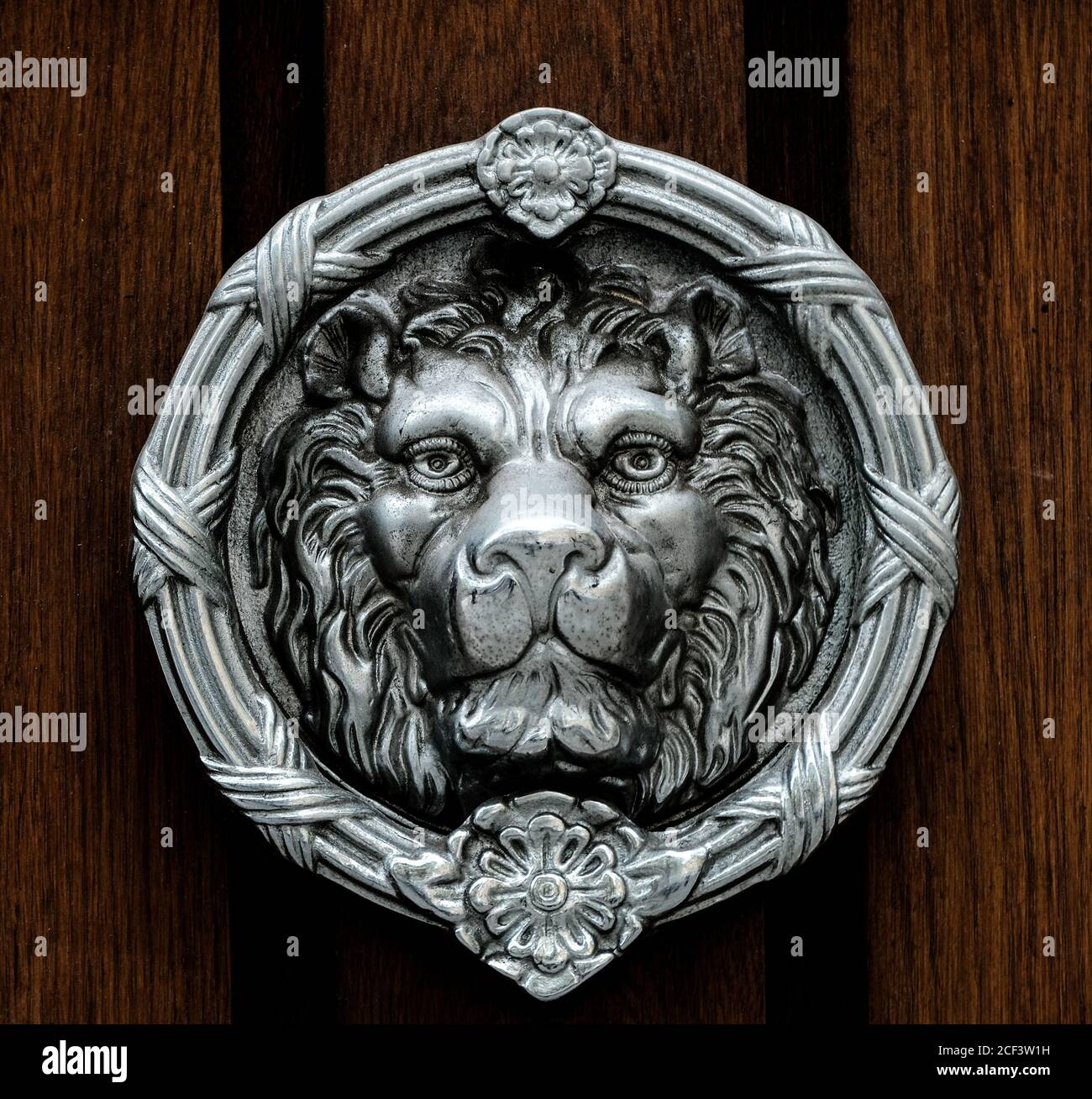 Silver lion door knocker hi-res stock photography and images - Alamy