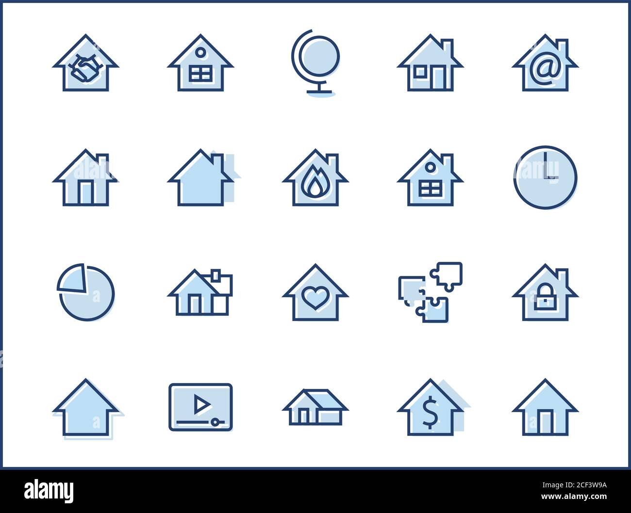 Set of House Vector Home Line Icons. Contains symbols of Conclusion of ...