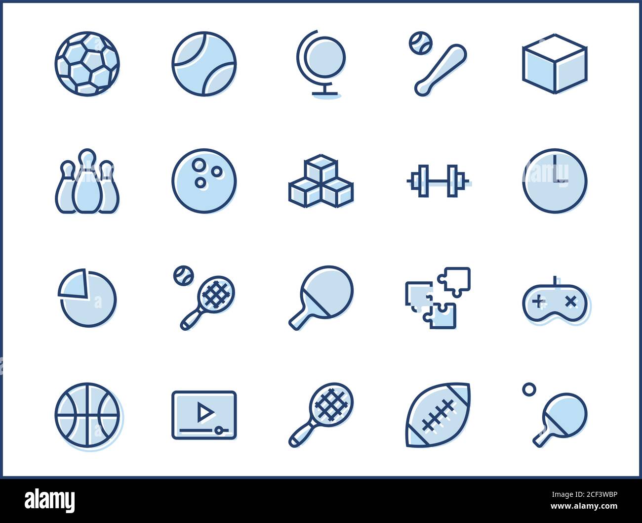 Set of Sports balls, hobbies, entertainment vector line icons. It ...