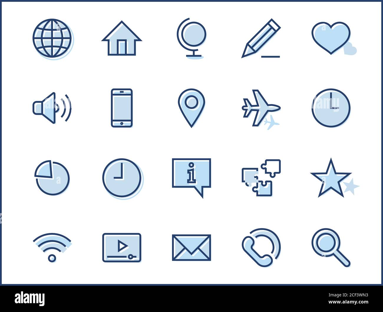 Set of Web Vector Line Icons. Contains such Icons as Globe, Wi-fi, Home ...