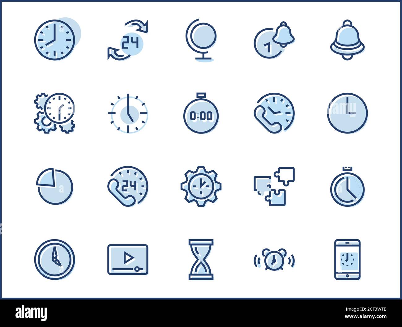 Set of Time Vector Line Icons. Contains such Icons as Timer, Speed ...