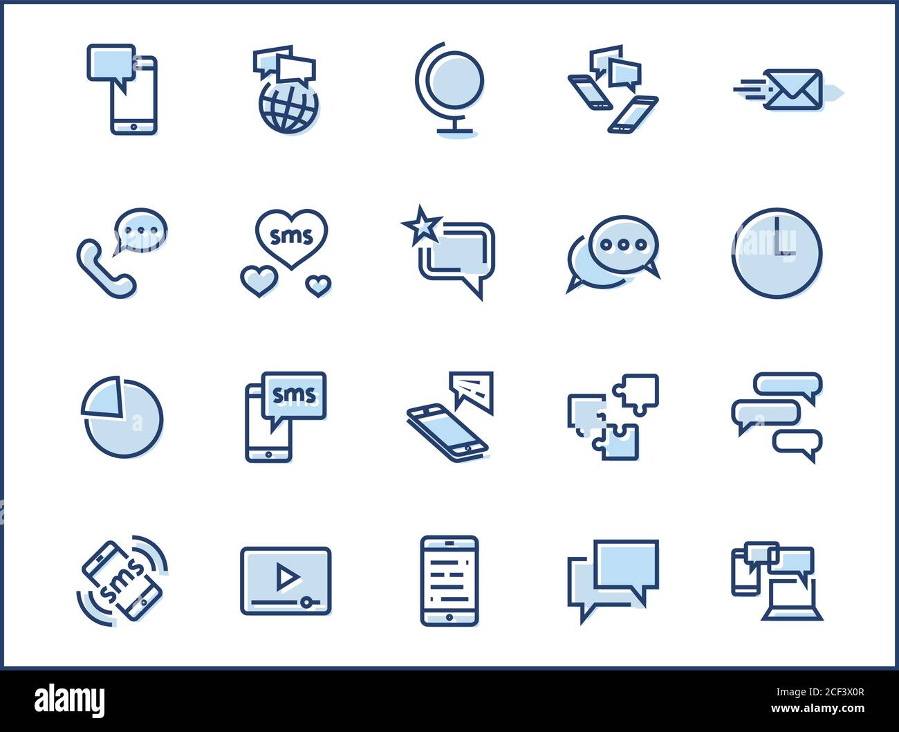 Set of Message Vector Line Icons. Contains such Icons as Conversation ...