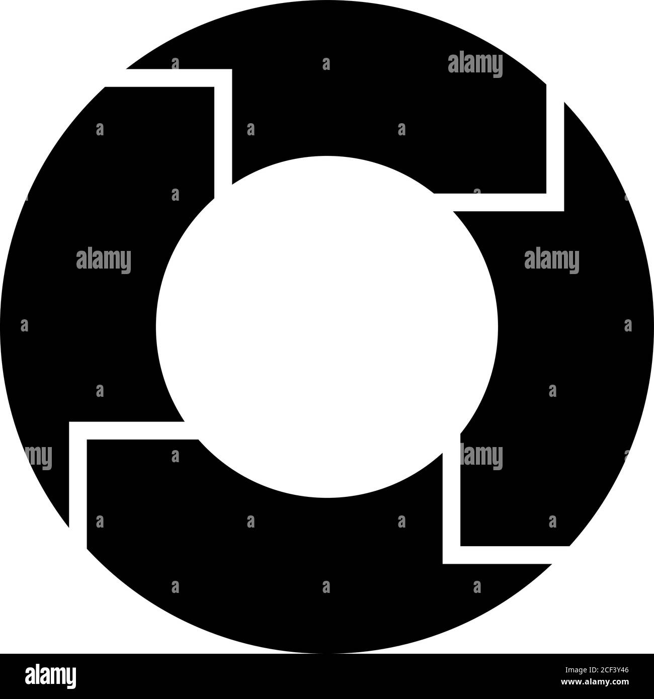 4 arrows in circle. Business infographic diagram of four repeating ...