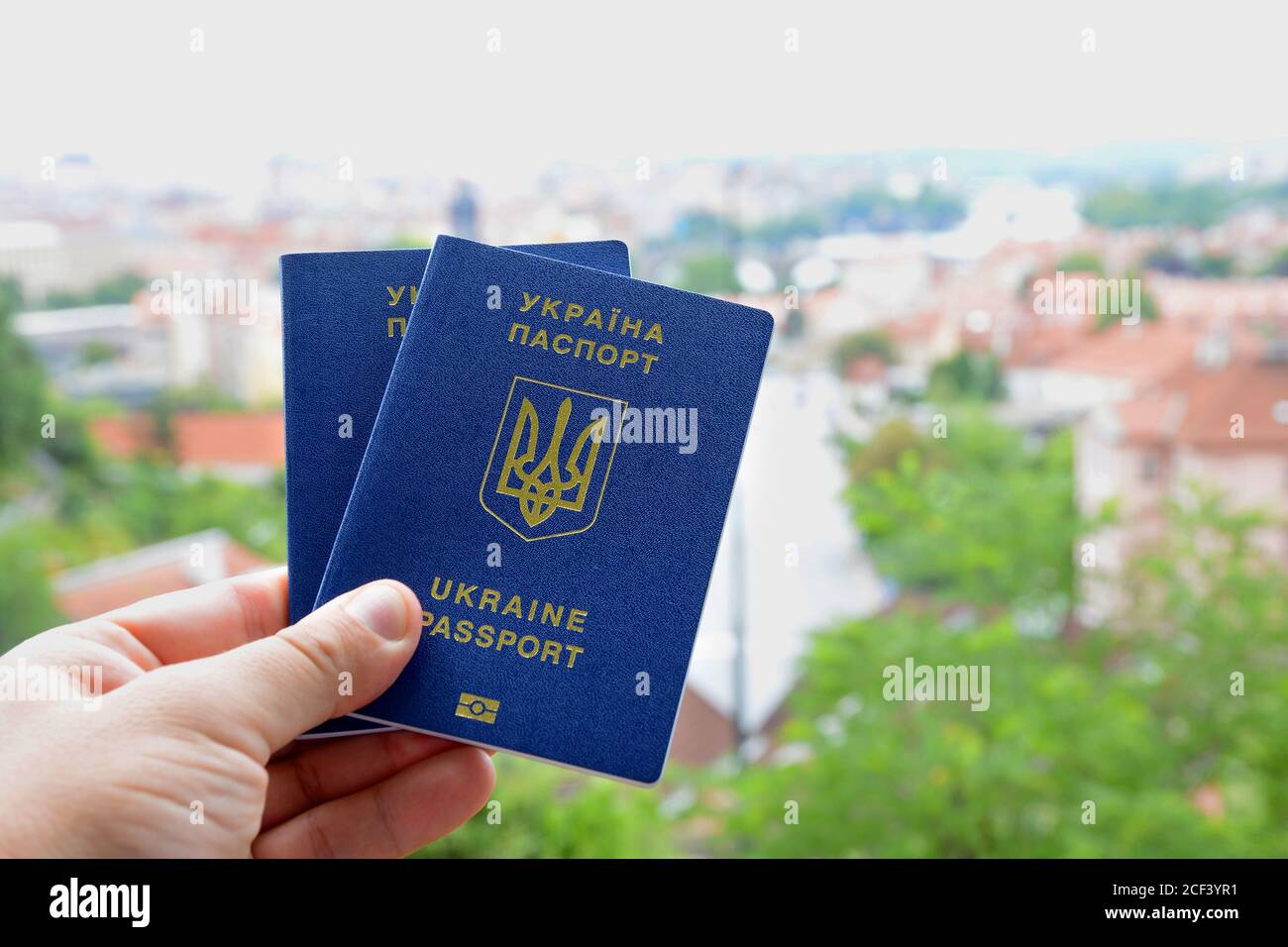 New ukrainian blue biometric passport with identification chip on ...