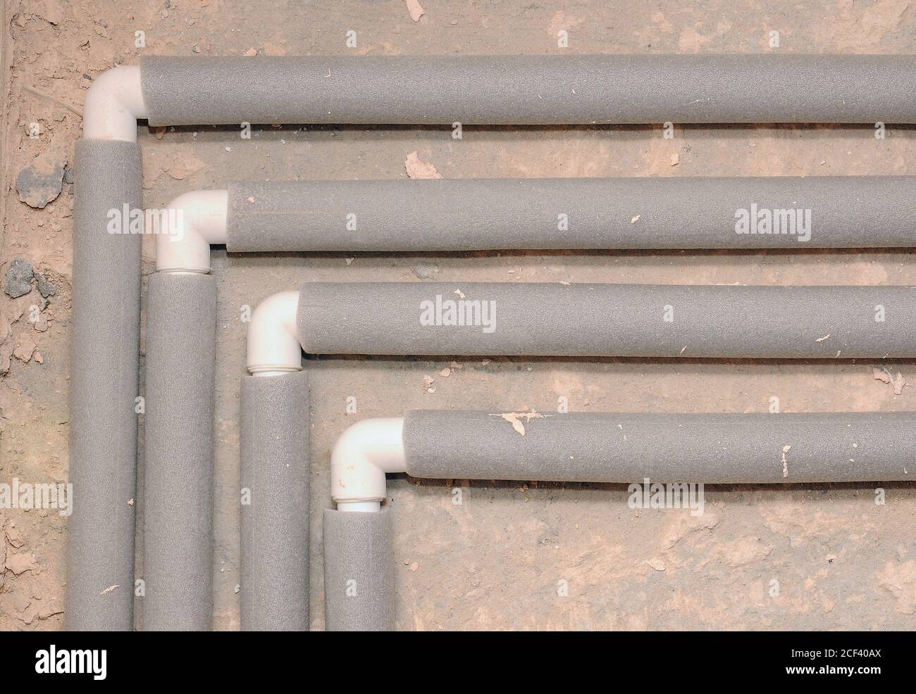 Domestic plumbing pipes connections Stock Photo - Alamy