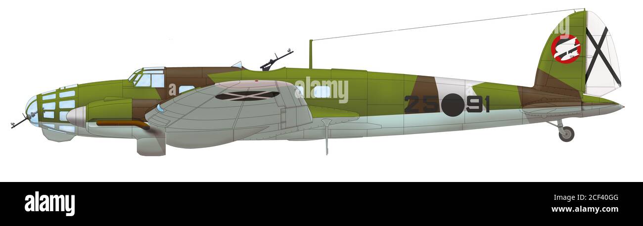 Heinkel He 111E (25 91) of the 2. Staffel (2nd Flight) of the ...