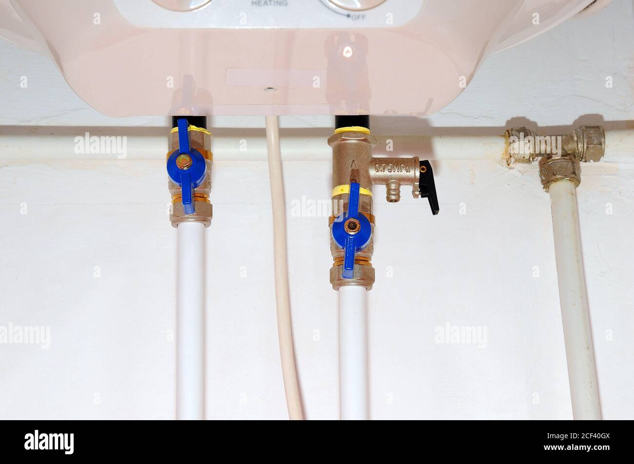 Connection of home electric water heater (boiler Stock Photo - Alamy