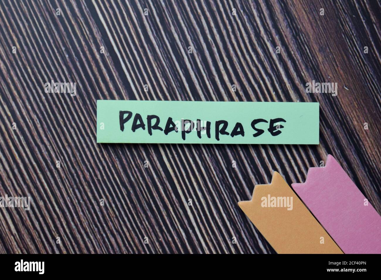 Paraphrase write on sticky notes isolated on office desk Stock Photo ...
