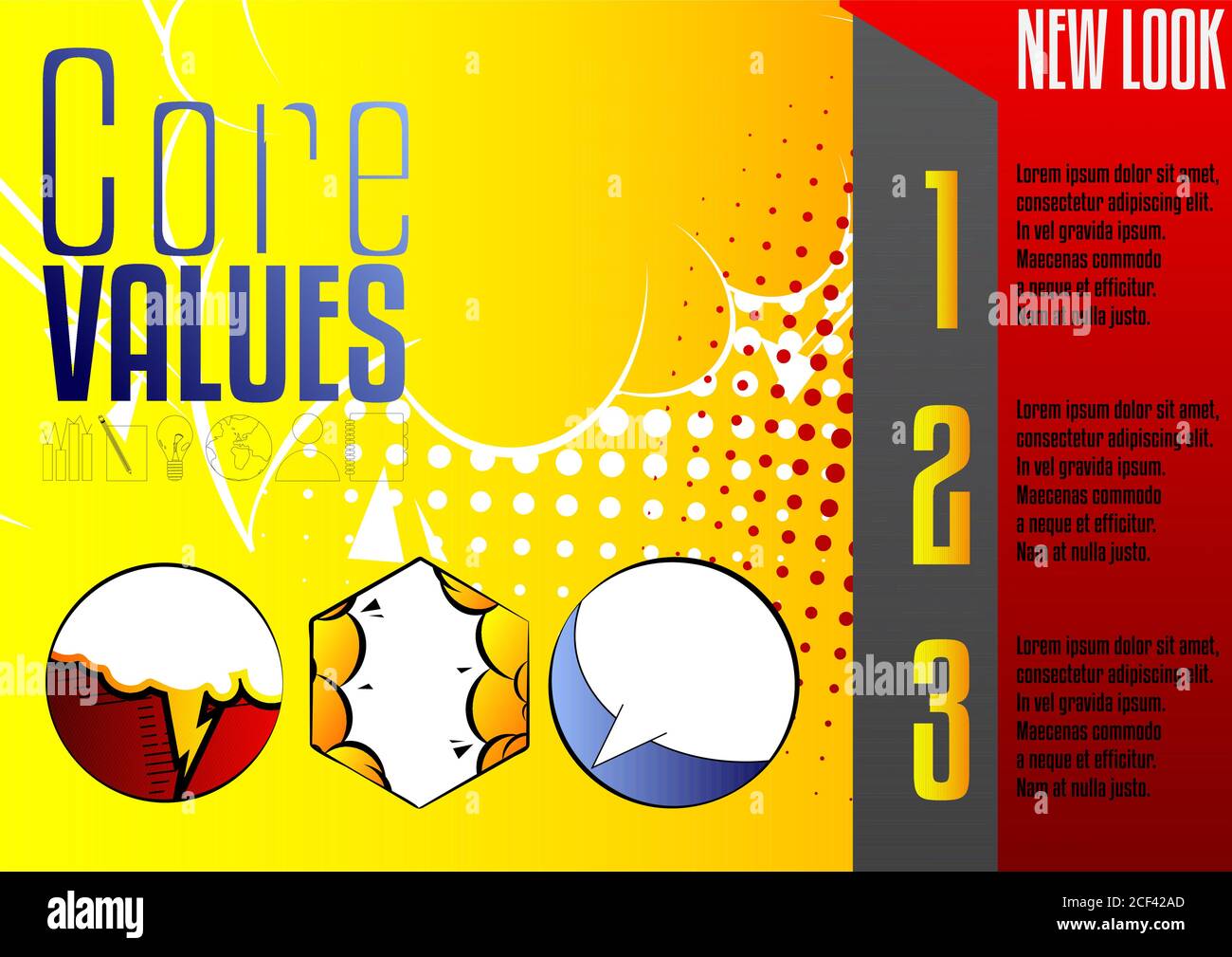 Comic book business presentation template. Vector graphic for company ...