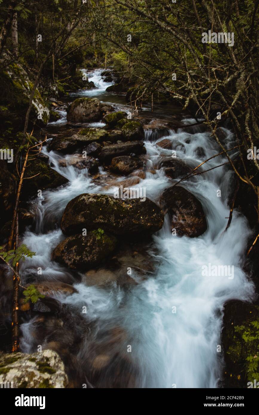 Fast mountain river in ravine Stock Photo - Alamy