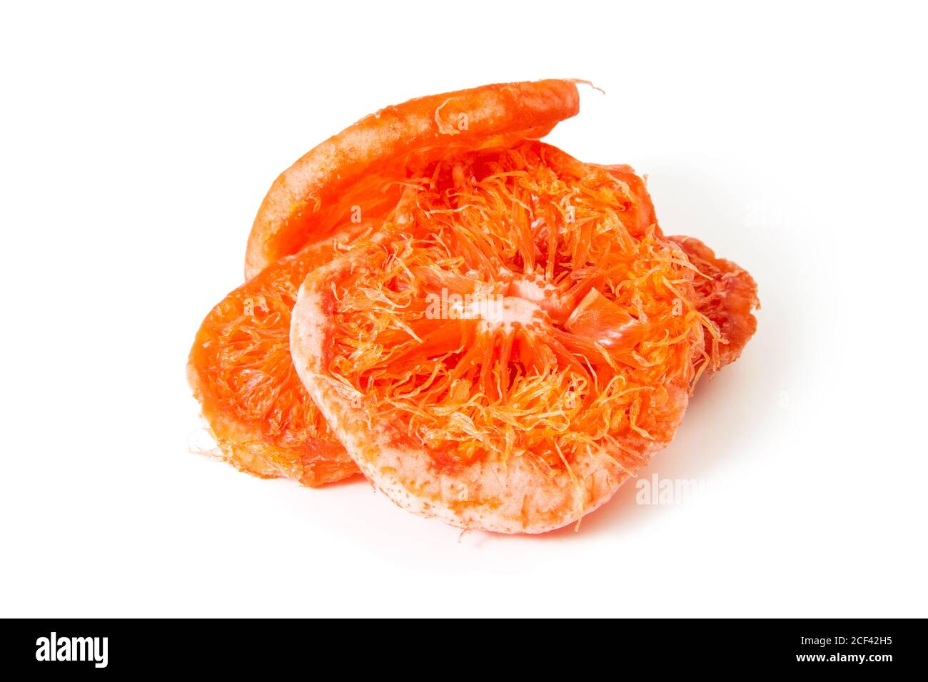Dried grapefruit isolated on white background. Front views, close-up ...