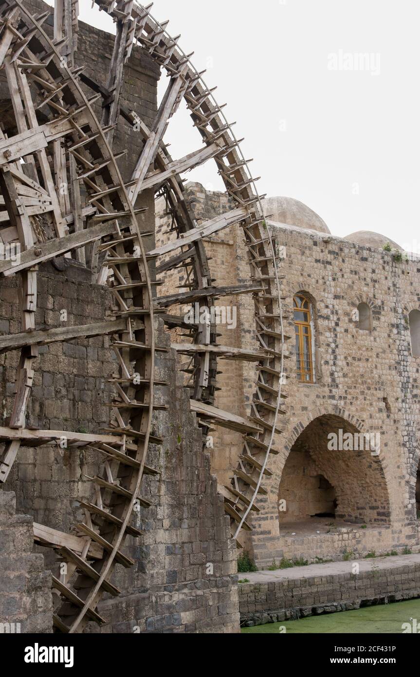 The Norias of Hama, Syria ancient waterwheels used to lift water for ...