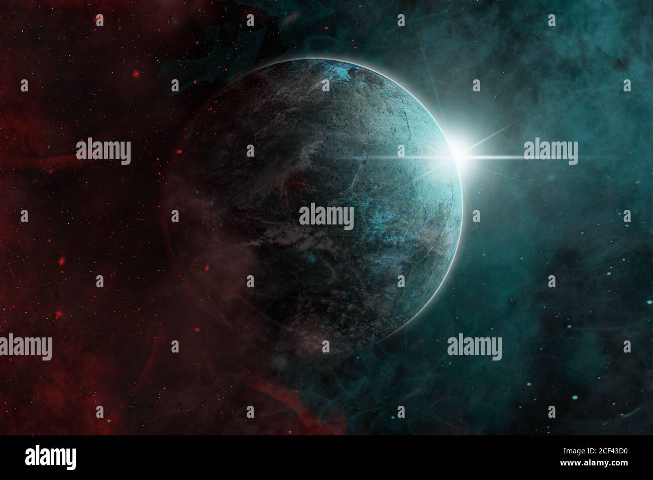 Spectacular outer space background including Earth planet with stars ...