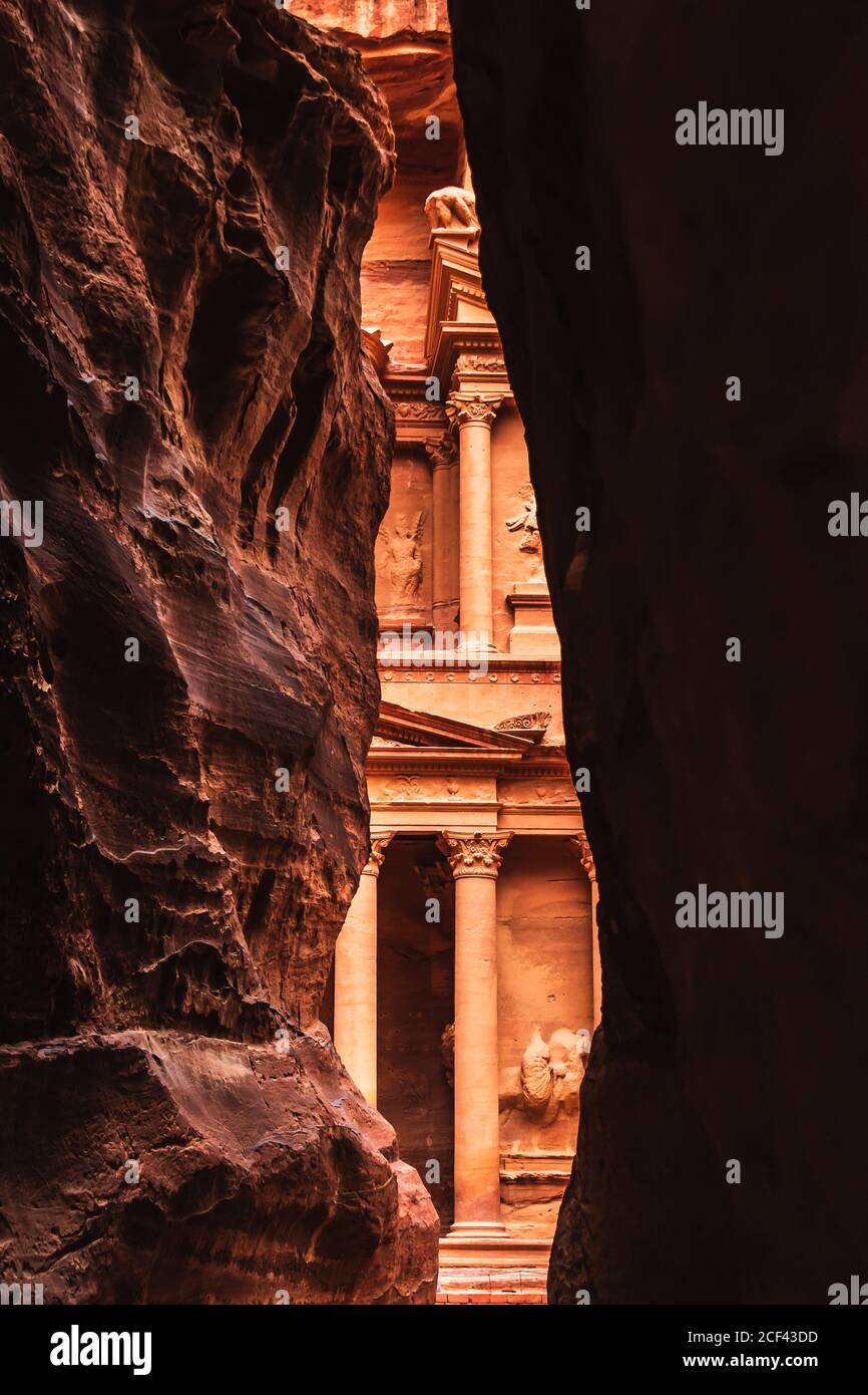 Views of a famous temple in Petra seen from above Stock Photo - Alamy