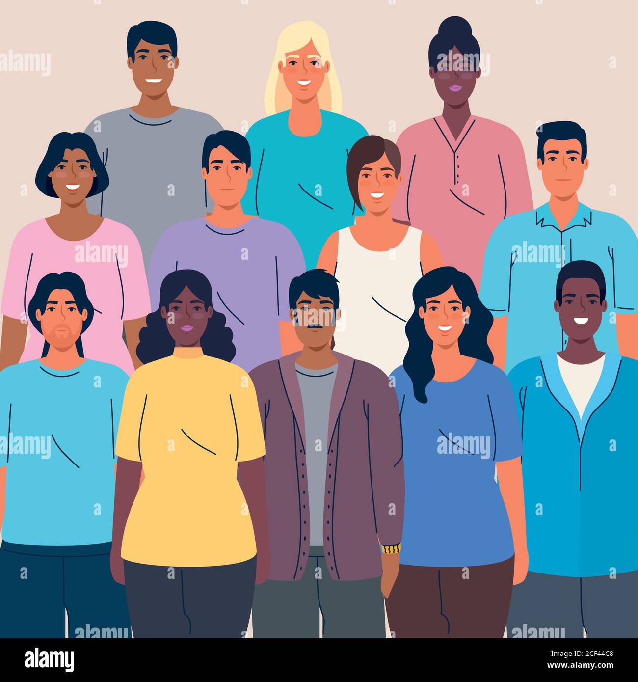 crowd of people together multi ethnic, diversity and multiculturalism ...