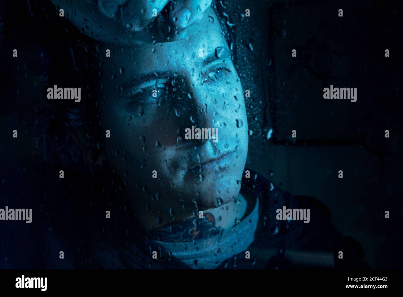Closeup man through window hi-res stock photography and images - Alamy