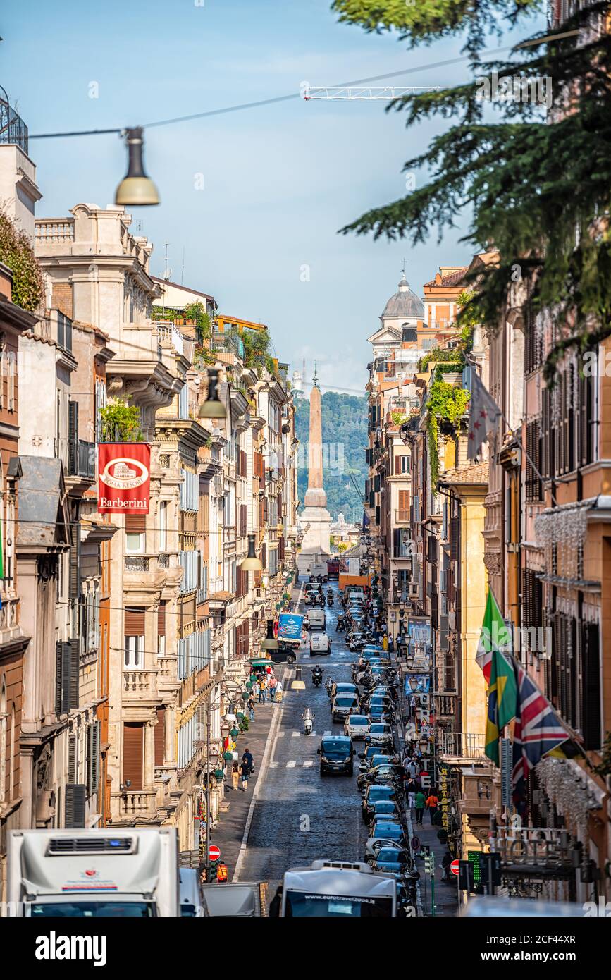 Rome, Italy - September 4, 2018: Historic city with church Santissima ...