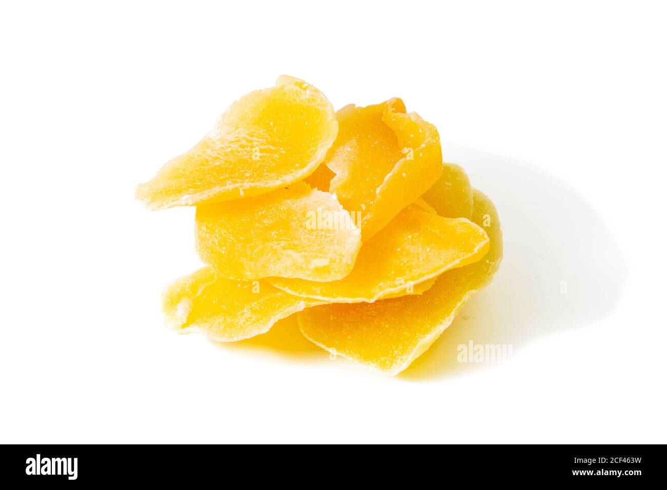 Dried Mango isolated on white background. Front views, close-up Stock ...