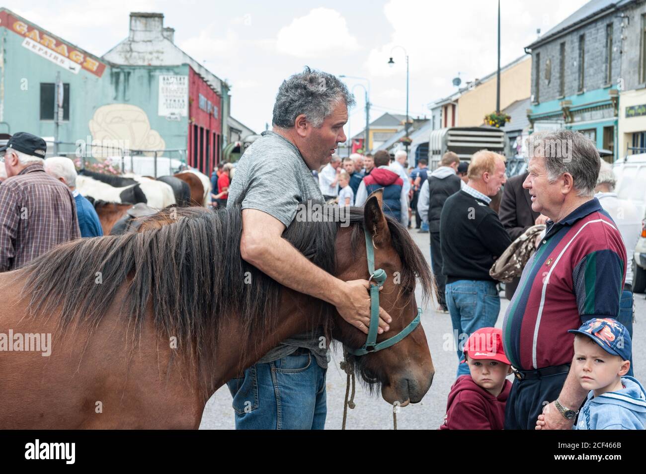 Listowel, Ireland - 2nd July 2015: People and horses on the streets of ...