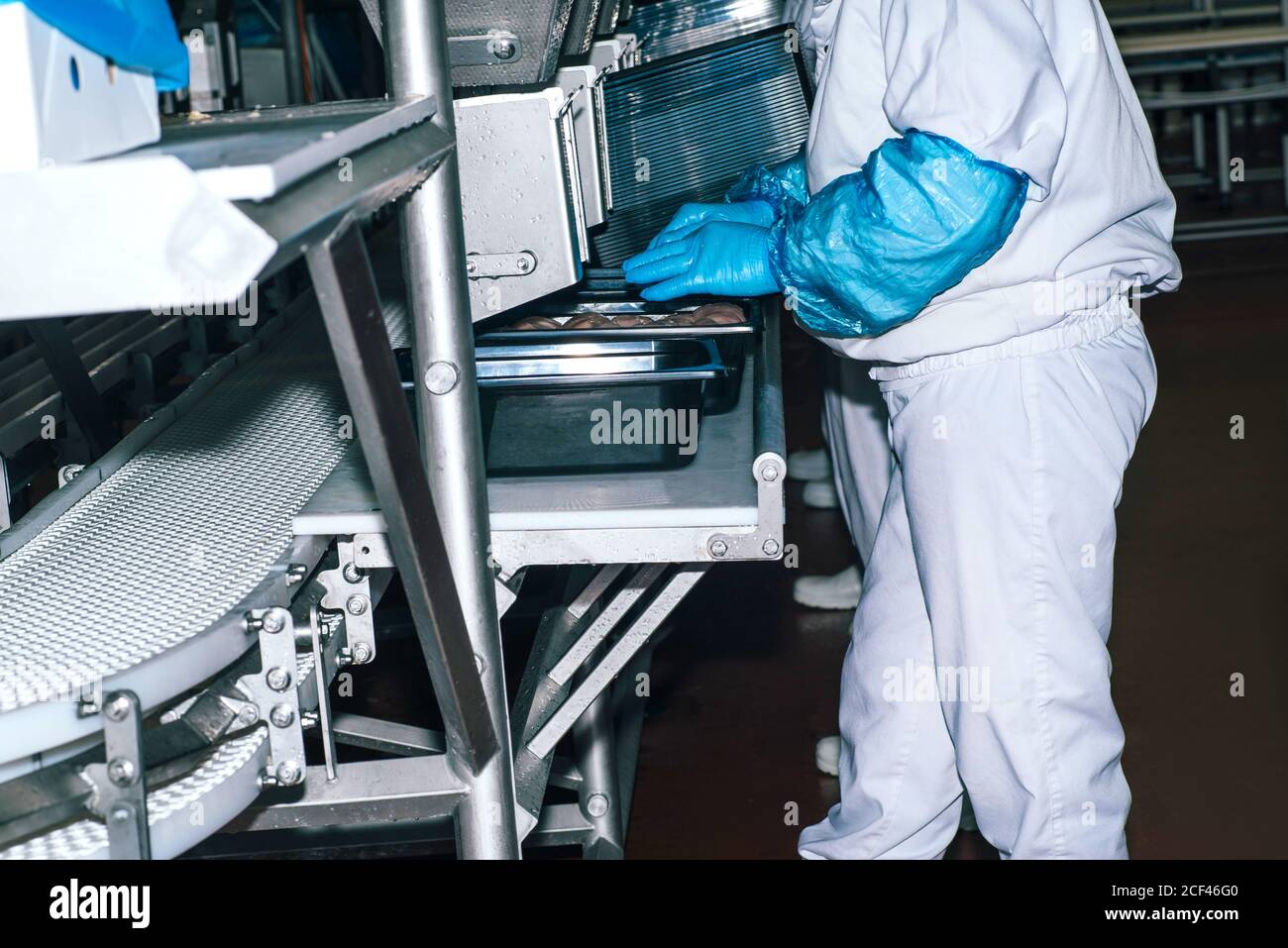 Food industry detail with poultry meat processing.Factory for the ...