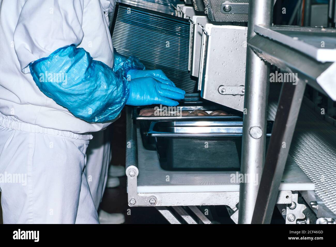 Food industry detail with poultry meat processing.Factory for the ...