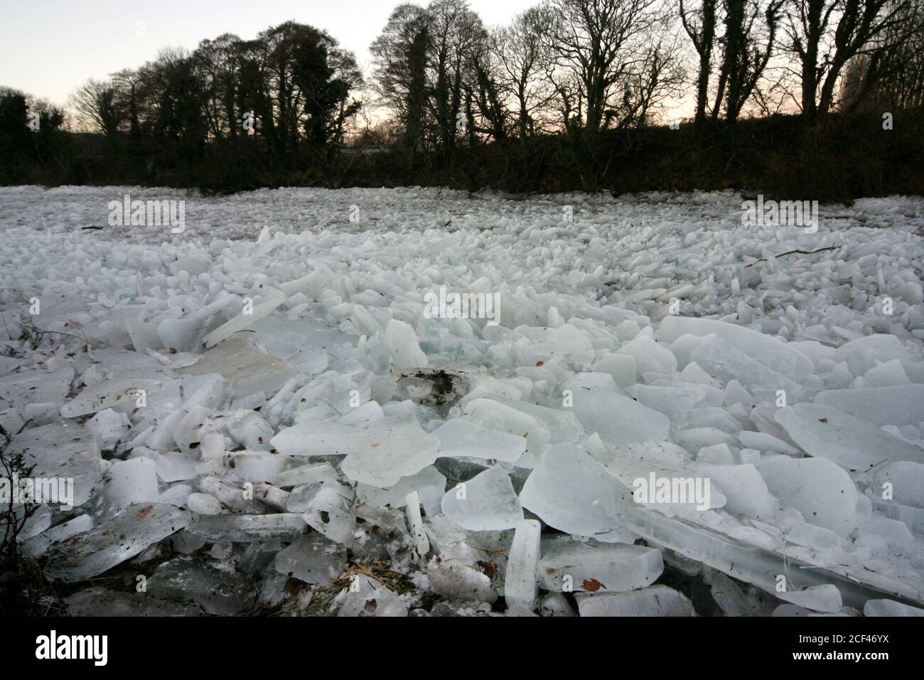River Ayr, Ayrshire, Scotland, 13 Dec 2010, Unusual ice formation as a ...