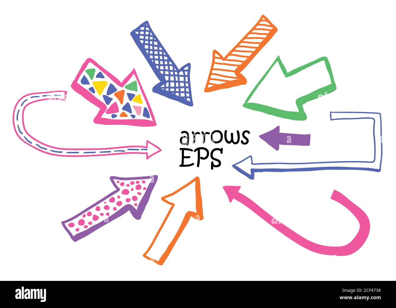 Set of arrow doodle on white background Stock Vector Image & Art - Alamy