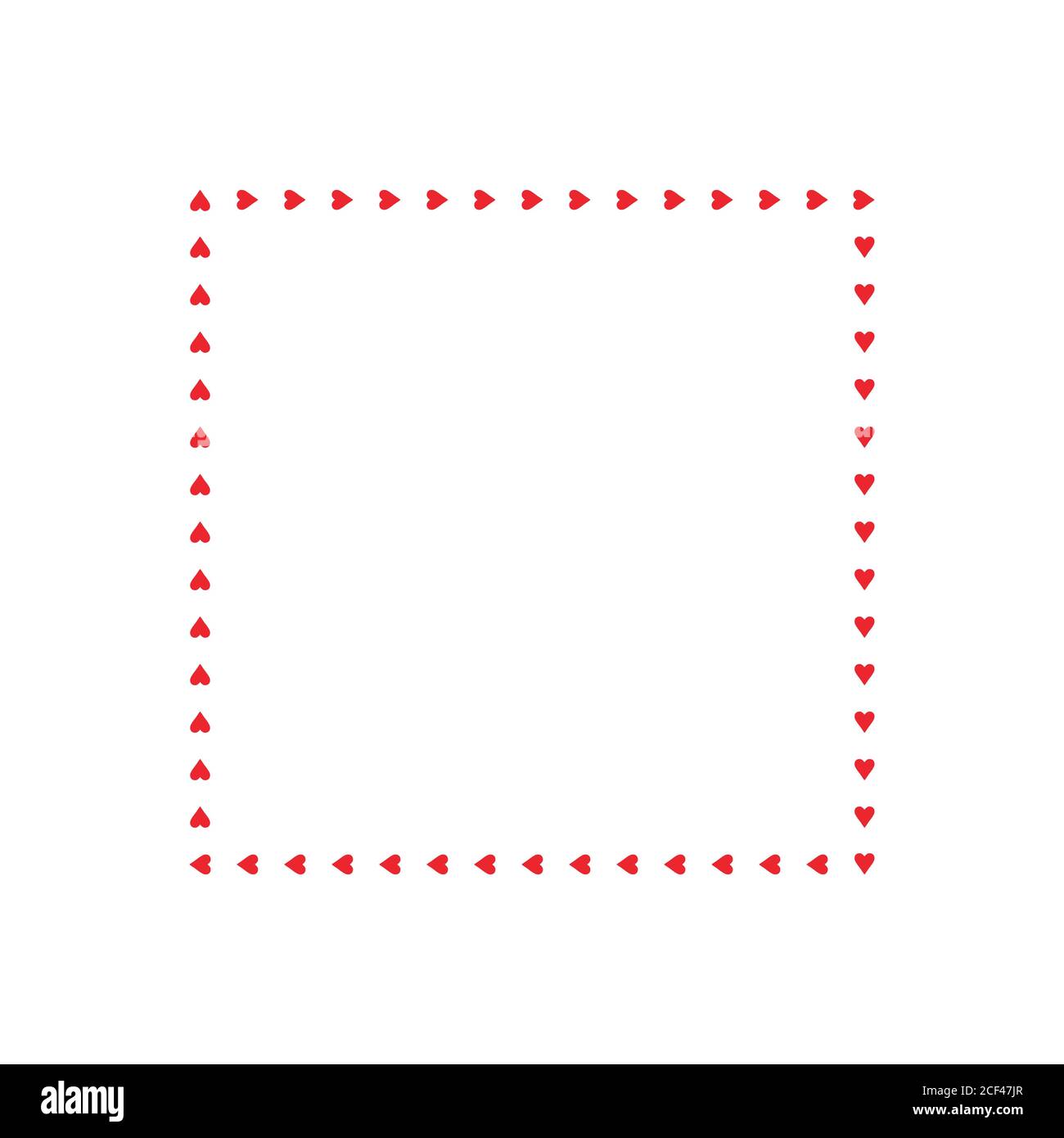 Red square with heart icon isolated on white background. For Valentine ...